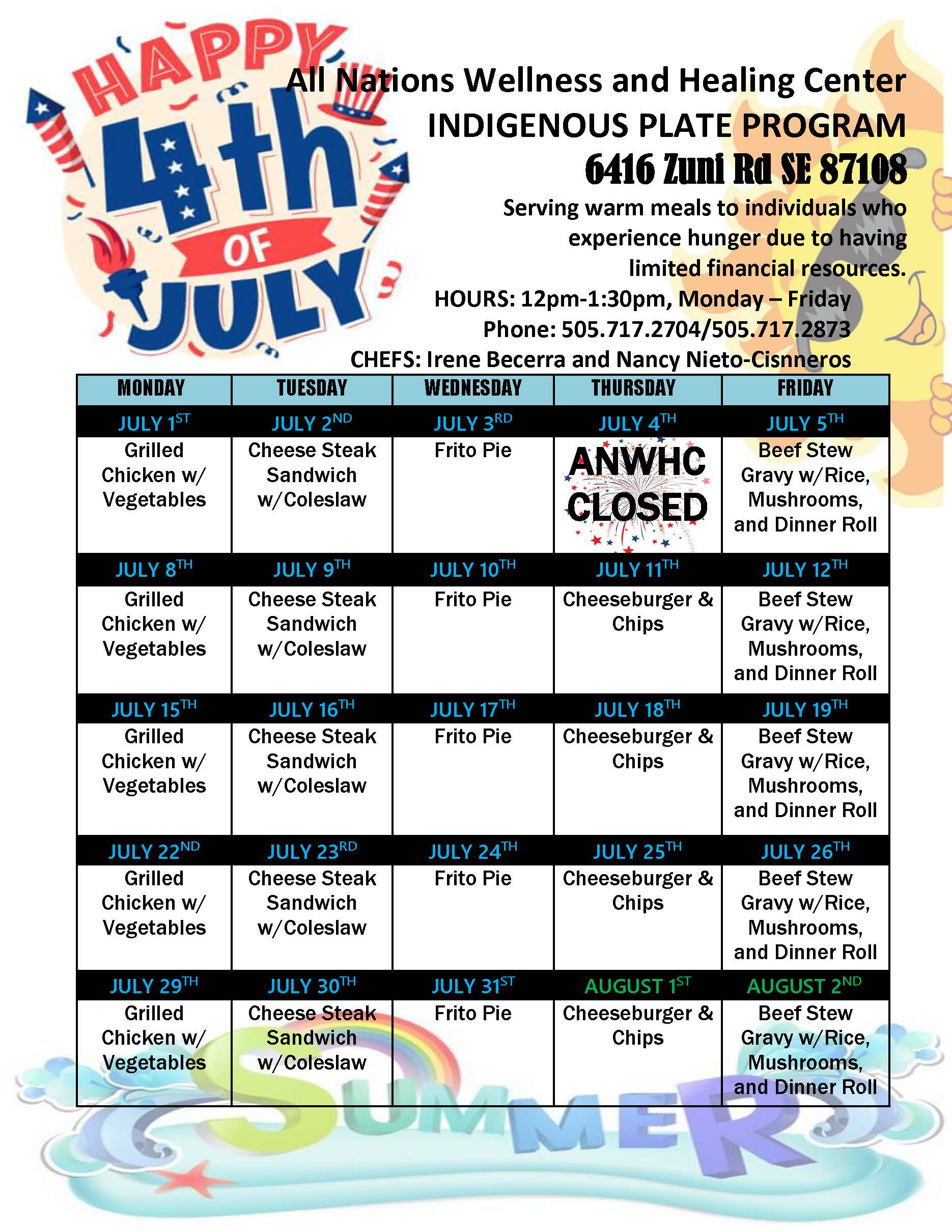 Indigenous Plate Program - Lunch - First Nations Community HealthSource